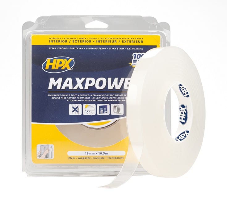 MAXPOWER kaksipuolinen teippi 19 mm x 16,5 m - Silikotek